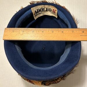 Adolfo | Accessories | Adolpho Ii Vintage Blue Cloche With Pheasant ...